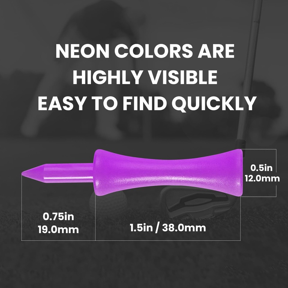 Amy Sport 100-Pack Plastic Golf Castle Tees 2 1/4 Inch, Reusable Purple ...