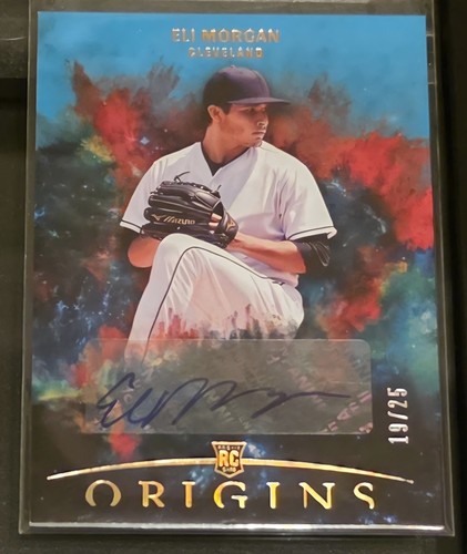 ELI MORGAN ROOKIE BLUE AUTOGRAPH ORIGINS SSP /25 CLEVELAND GUARDIANS ...