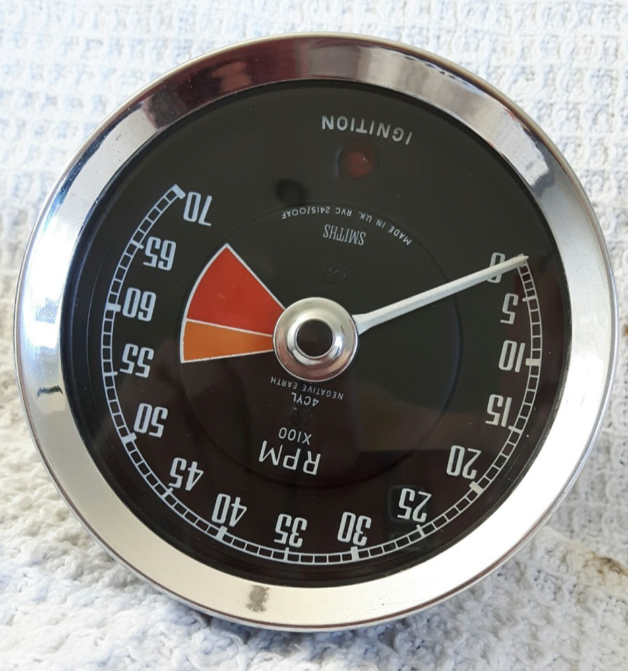 MGB MG MIDGET RVC TYPE REV COUNTER TACHOMETER CLOCK GAUGE INSTRUMENT ...