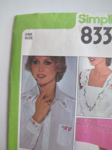 Simplicity Sewing Pattern 8330 Blue Transfers Embroidery One Size VTG ...