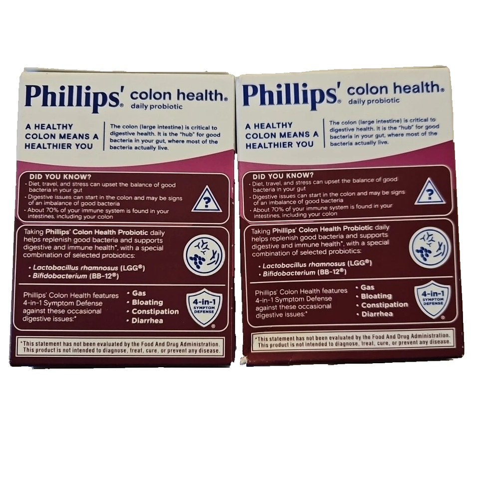 Phillips Colon Health Probiotic Supp. 4-IN-1 SYMPTOM DEFENSE 45-CAPS EA ...