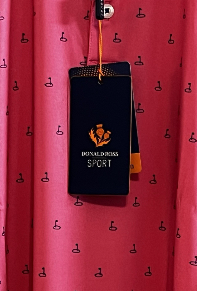 Donald Ross "Sport" Golf Polo Shirt, Douglas, Raspberry/Navy, 2XL, NWT ...