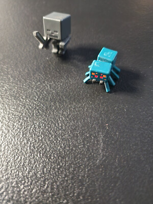 Minecraft 1 Inch Mini-fig (2) Wither Skeleton & Cave Spider | eBay