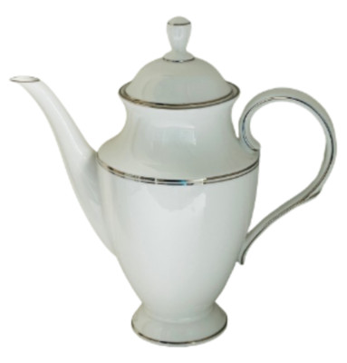 LENOX CLASSICS COLLECTION FEDERAL PLATINUM WHITE COFFEE POT WITH LID ...