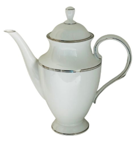 LENOX CLASSICS COLLECTION FEDERAL PLATINUM WHITE COFFEE POT WITH LID ...