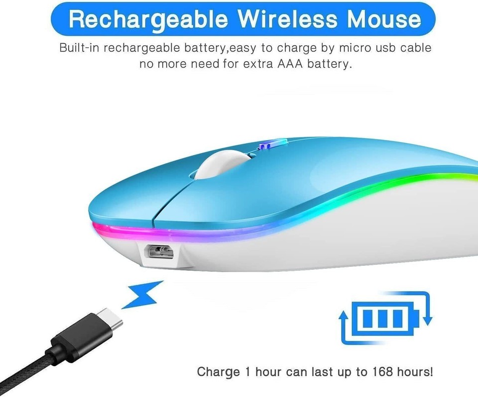Wireless Bluetooth Mouse For MacBook Air Pro iPad iMac Tablet PC ...