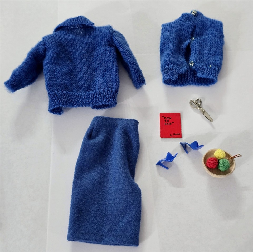 X-634 VINTAGE 1960'S MATTEL BARBIE KNITTING PRETTY #957 OUTFIT ...