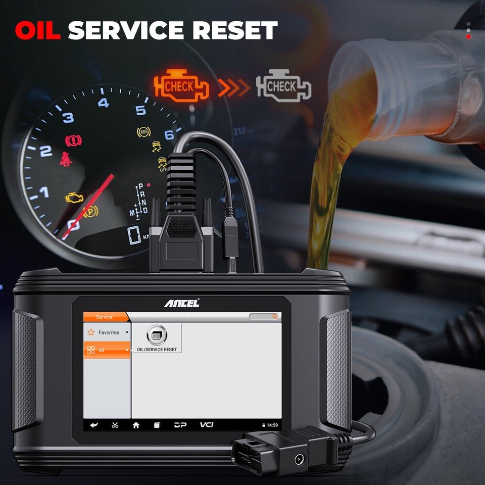 ANCEL Odometer Correction Mileage Adjust OBD2 Scanner Oil Reset ...