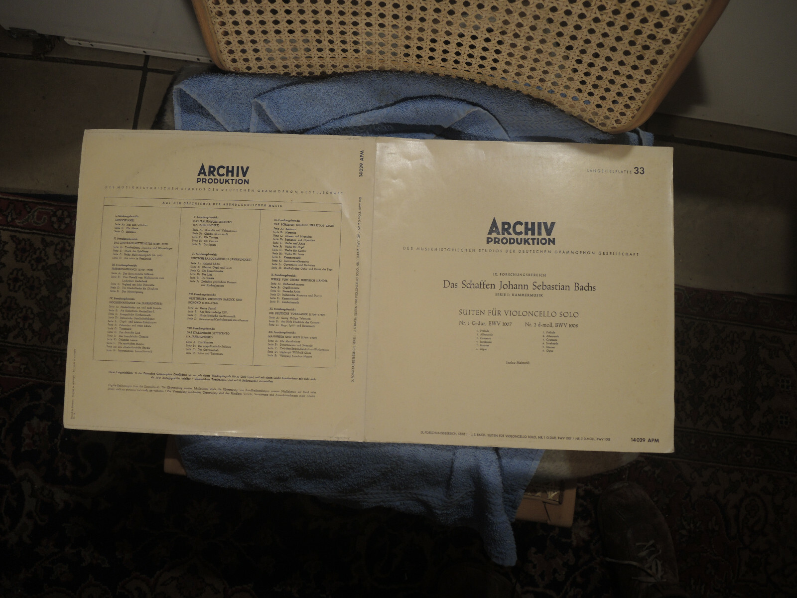 Enrico Mainardi: Cello Suiten Nr. 1 & 2 Archiv 14029 LP Vinyl great ...