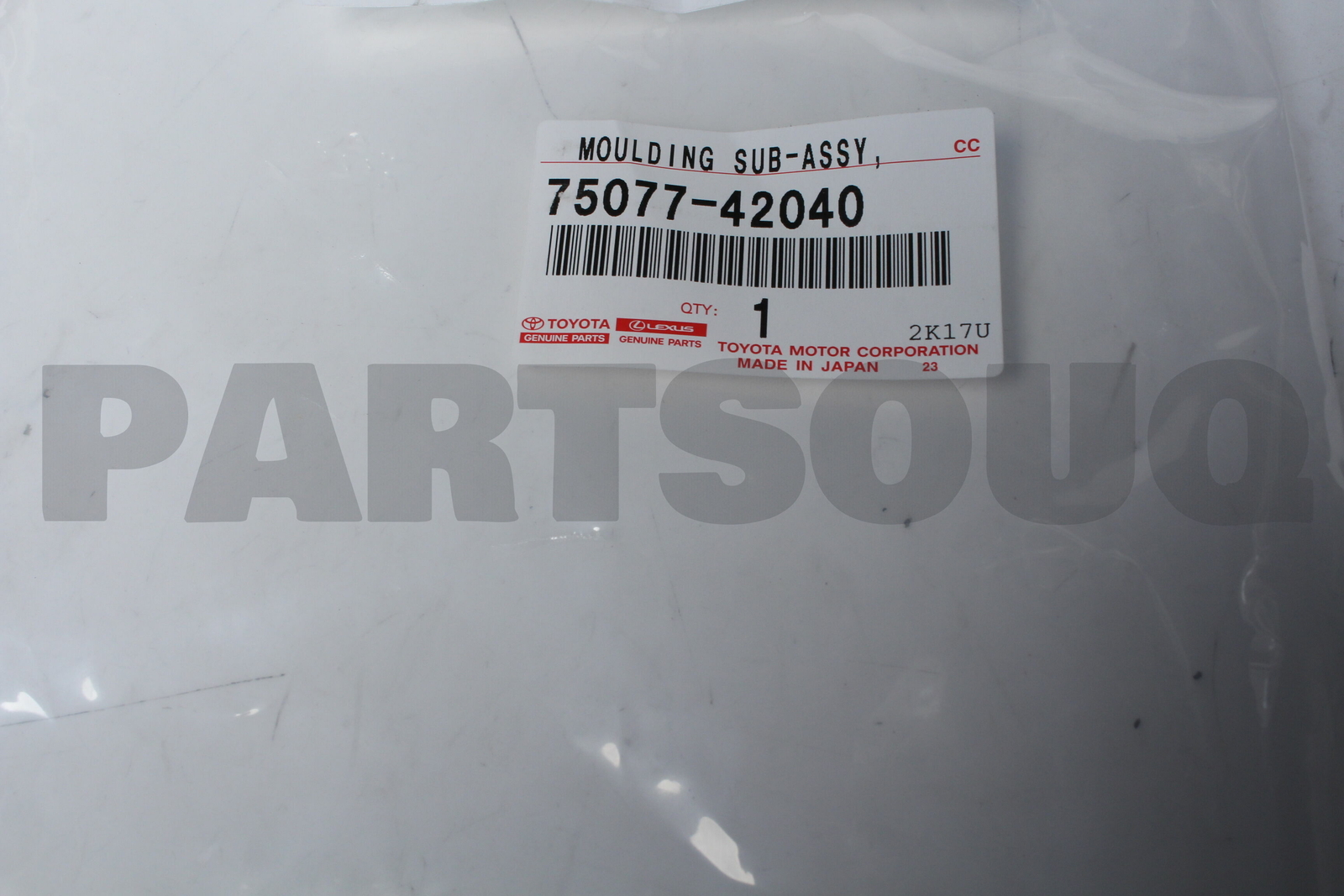 7507742040 Genuine Toyota MOULDING SUB-ASSY 75077-42040 | eBay