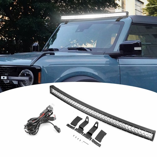 For Ford Bronco 2021-2024 , Roof Brackets + 300W 52" LED Light Bar ...