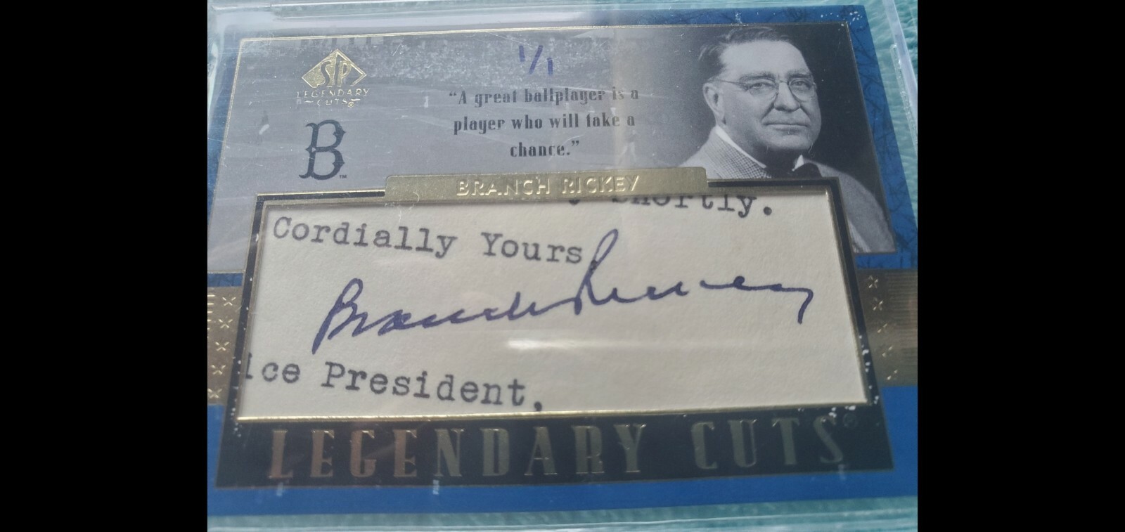 BRANCH RICKEY CARD 2003 LEGENDARY CUTS AUTOGRAPHS 1/1 DODGERS BASEBALL ...