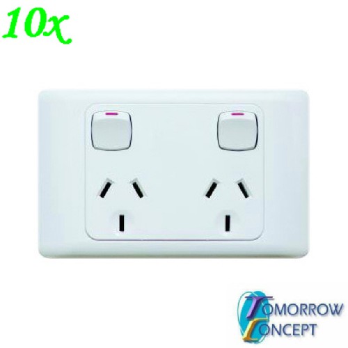 10 x Double Wall Power Point Socket 230Vac 10A GPO | eBay