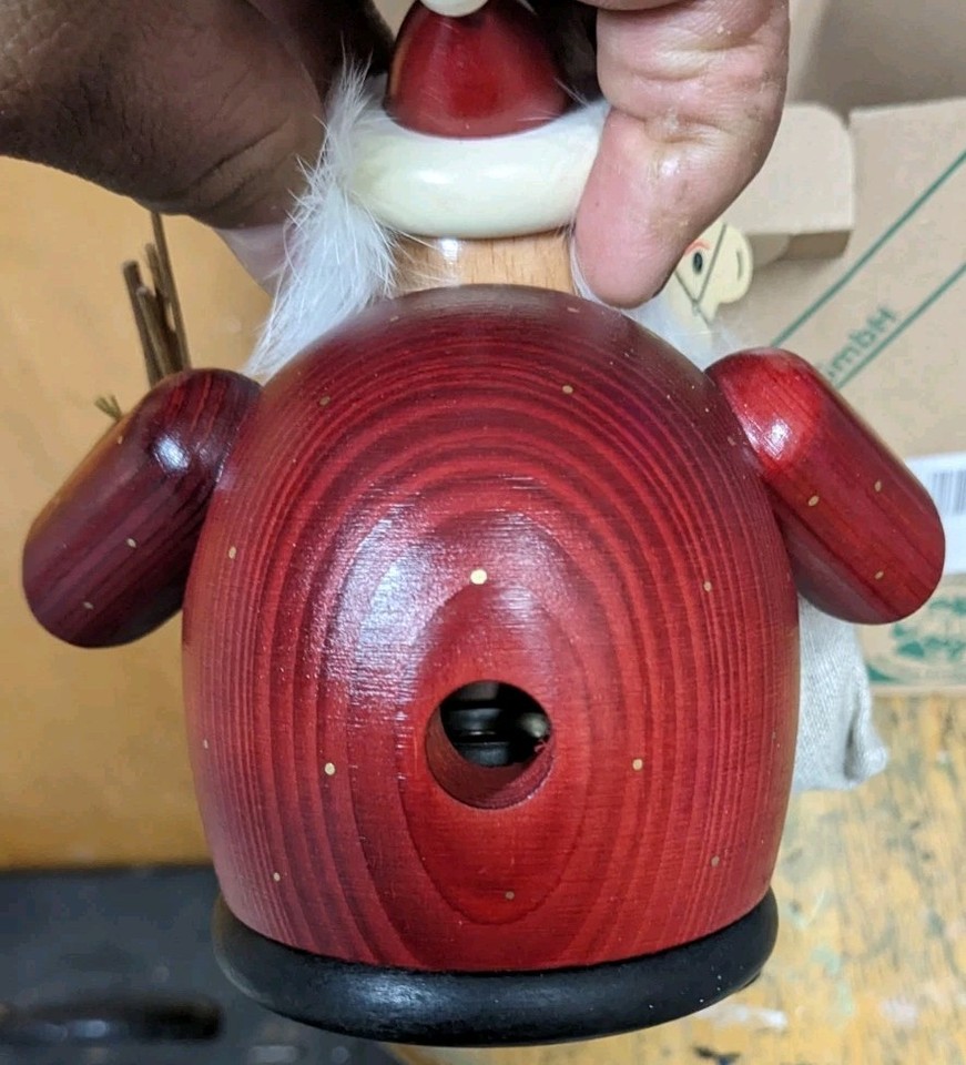 KWO Sitting Santa with Toys German Christmas Incense Smoker Erzgebirge ...