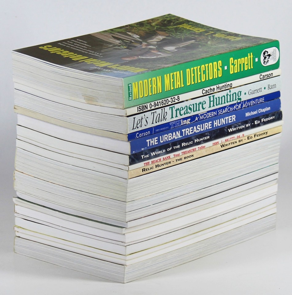 Lot of 19 Paperback Books About Metal Detecting Coin Hunting Treasure ...