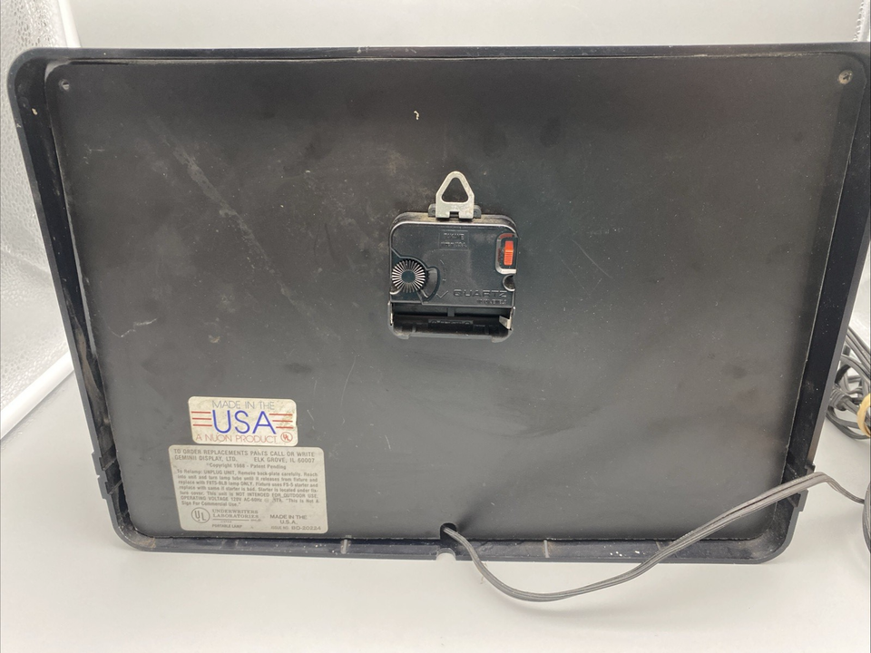 Gemini Display Neon Clock Blacklight Sunset Beach Palm Trees 80s ...