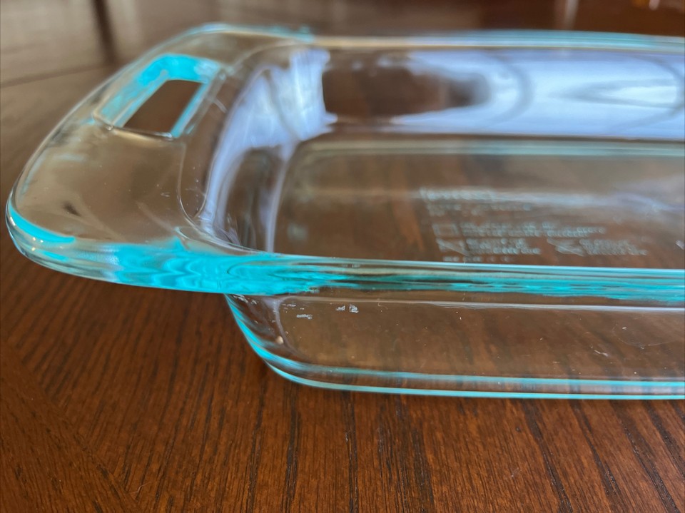 Pyrex Easy Grab 3 Qt Glass Lasagna Baking Dish 9x13 Blue Tint | eBay