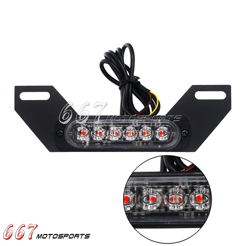 B6 Auxiliary LED License Plate Brake Running Light For Harley BMW Honda ...