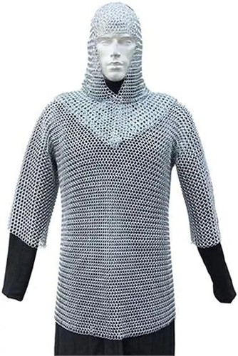 Museum Replica Medieval Chain Mail Armor Long Shirt and Coif Full Size ...