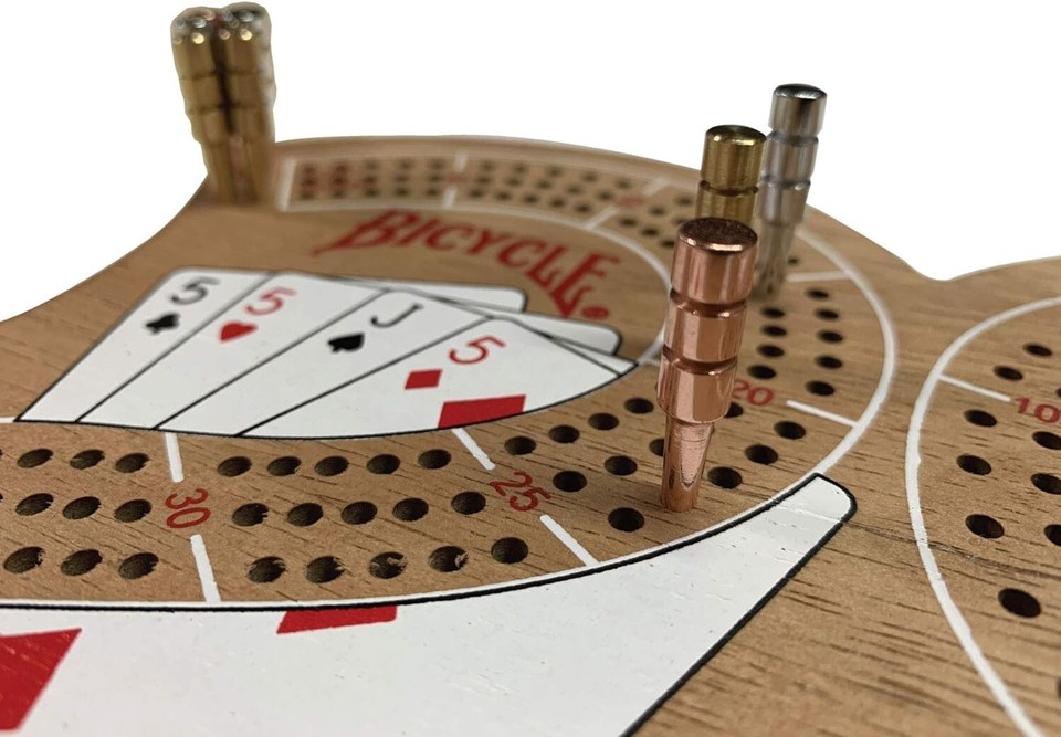 Ultimate Cribbage Board Game Set with Bicycle Playing Cards & Metal ...