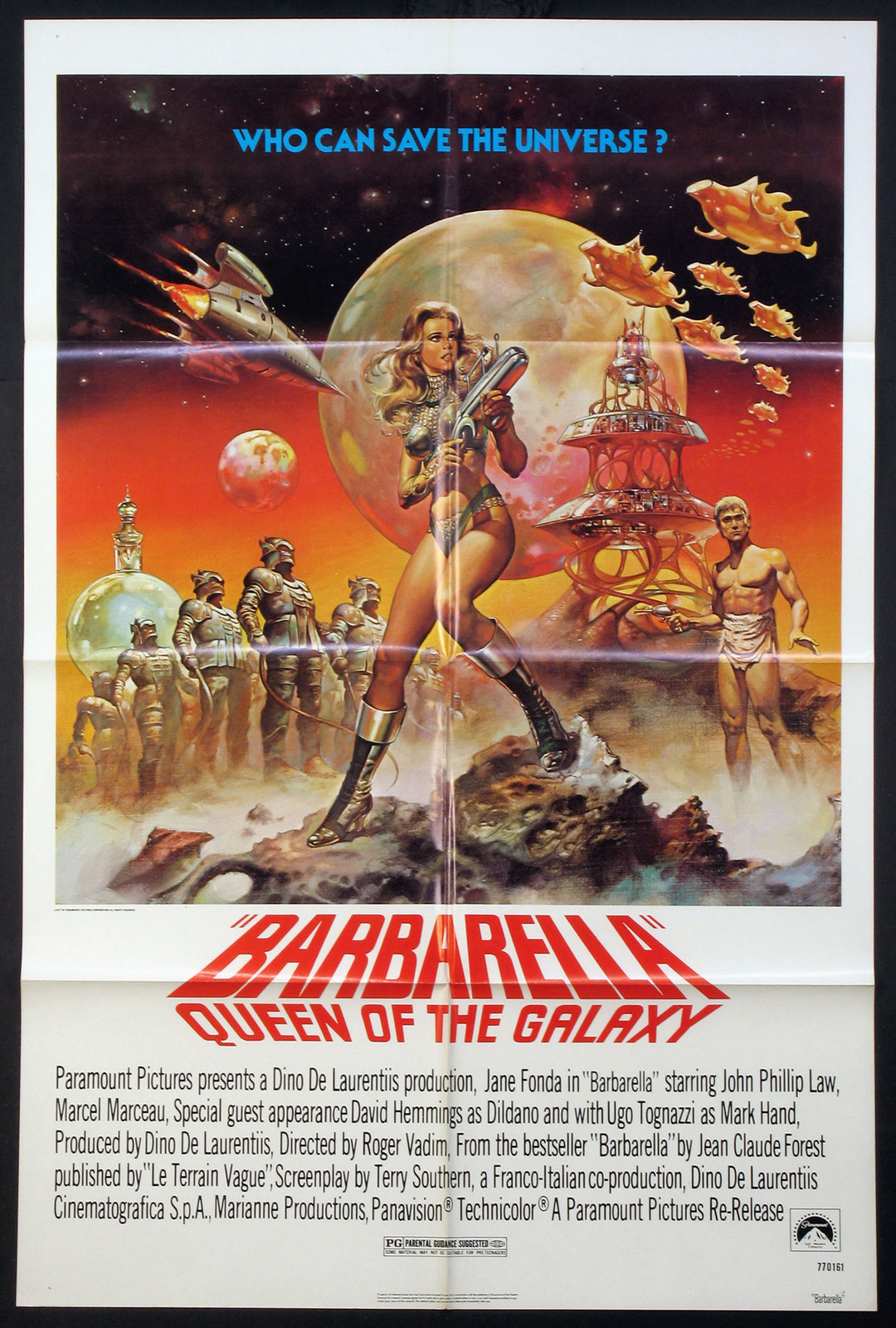 BARBARELLA SEXY JANE FONDA SCI-FI PINUP ART BY VALLEJO R-1977 1-SHEET NEAR MINT | eBay