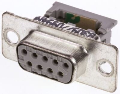 1 x 3M 8300 Series 2.74mm Pitch 9 Way IDC D-sub Connector, Socket ...