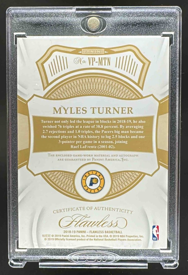 2018 Flawless Myles Turner Vertical Patch Auto Ruby /15 | eBay