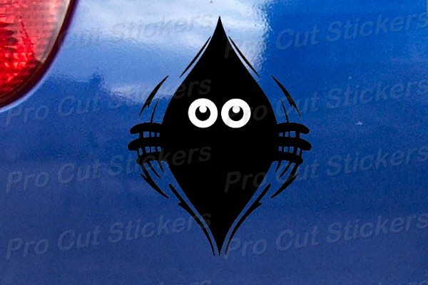 150mm (15cm) Peeping Peek a Boo Monster Funny Sticker Car Van Wall Door ...
