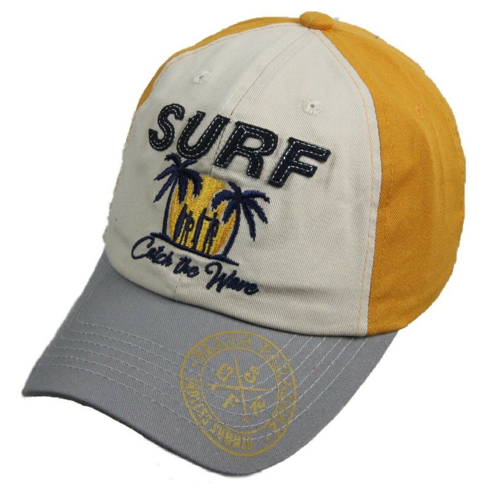 Baseball Cap SURF Sun Dad Hat Cotton Beach Catch The Wave Adjustable ...