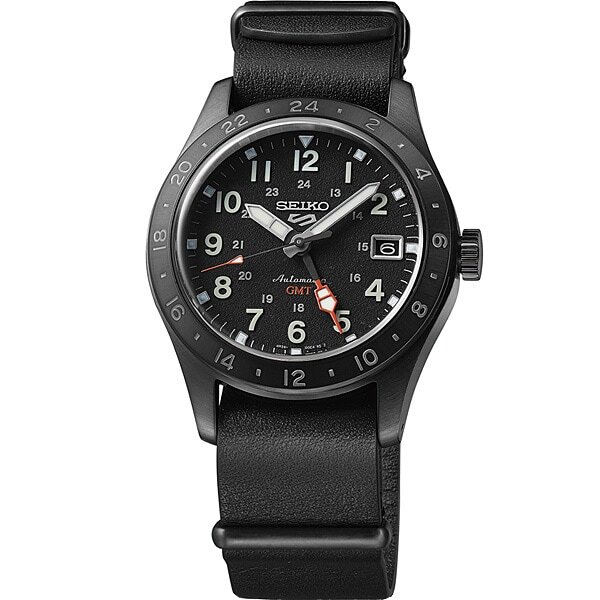 Seiko 5 Sports SBSC013 Field Sports Style Mechanical GMT Leather Band ...