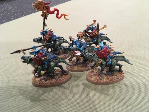 warhammer fantasy aos seraphon lizardmen cold one riders painted A | eBay