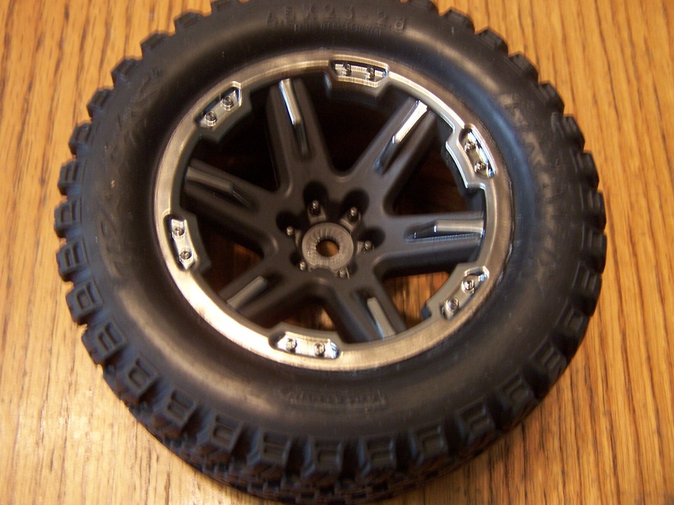 For Traxxas RUSTLER 4X4 Ultimate Charcoal Gray Black RXT Wheels 2.8 ...