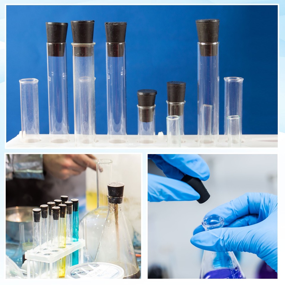 5Pcs Drilled Rubber Stopper,Tapered Lab Sealing Rubber Stopper Lab ...