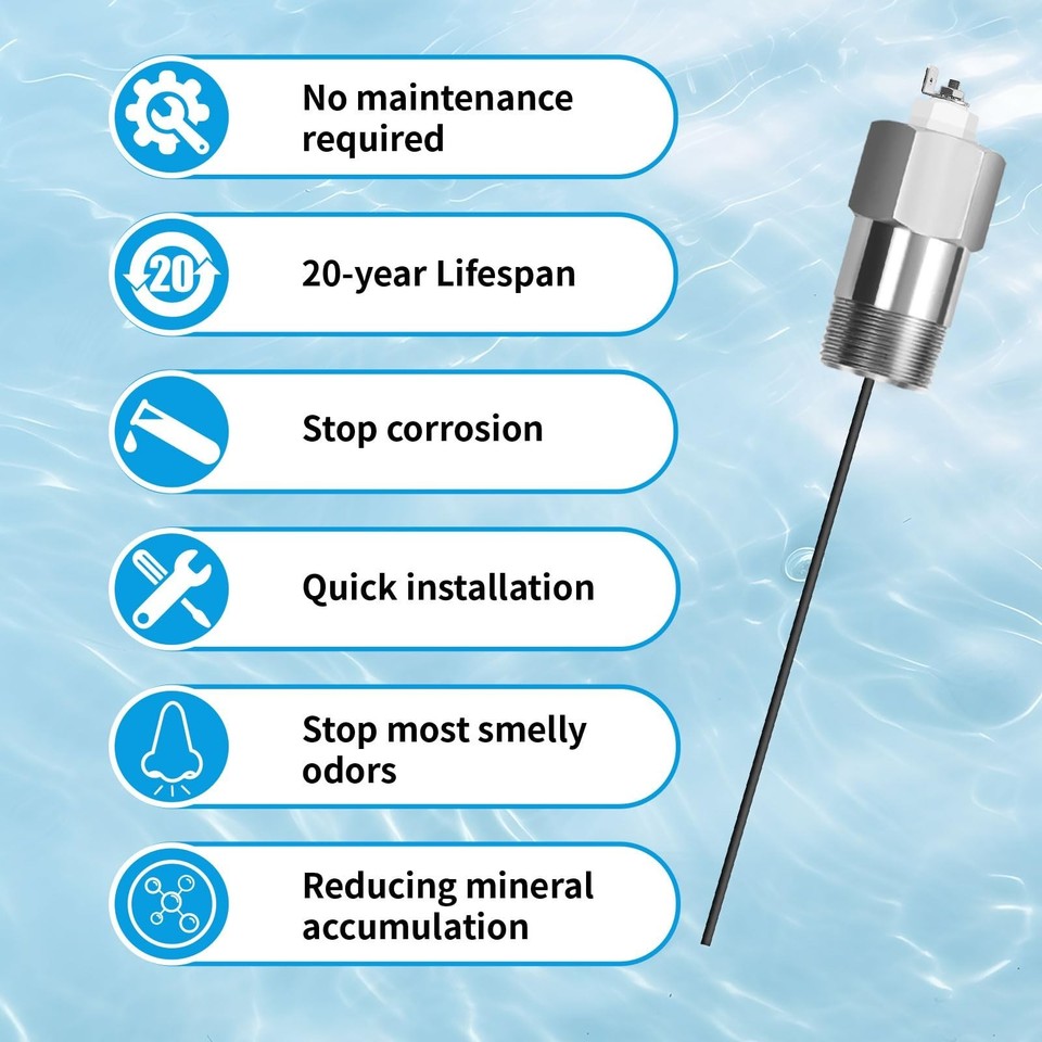 Electric Anode Rod for Water Heater Gallon Tank, Powered Anode Rod ...