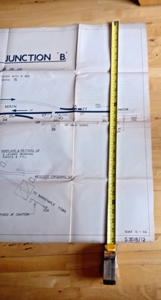Signalbox Diagramme for Barnstaple Junction 'B' Signalbox (office copy ...