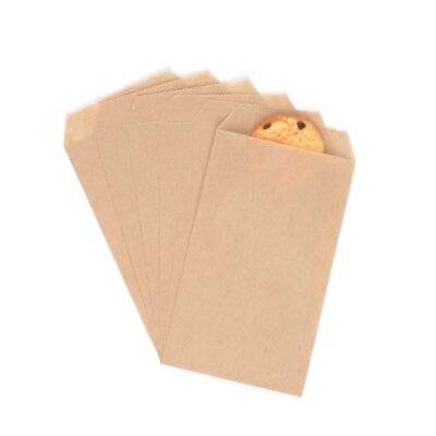 100 Pack Brown Kraft Paper Bags Flat Gift Bags for Candy Cookies, 3x5 ...