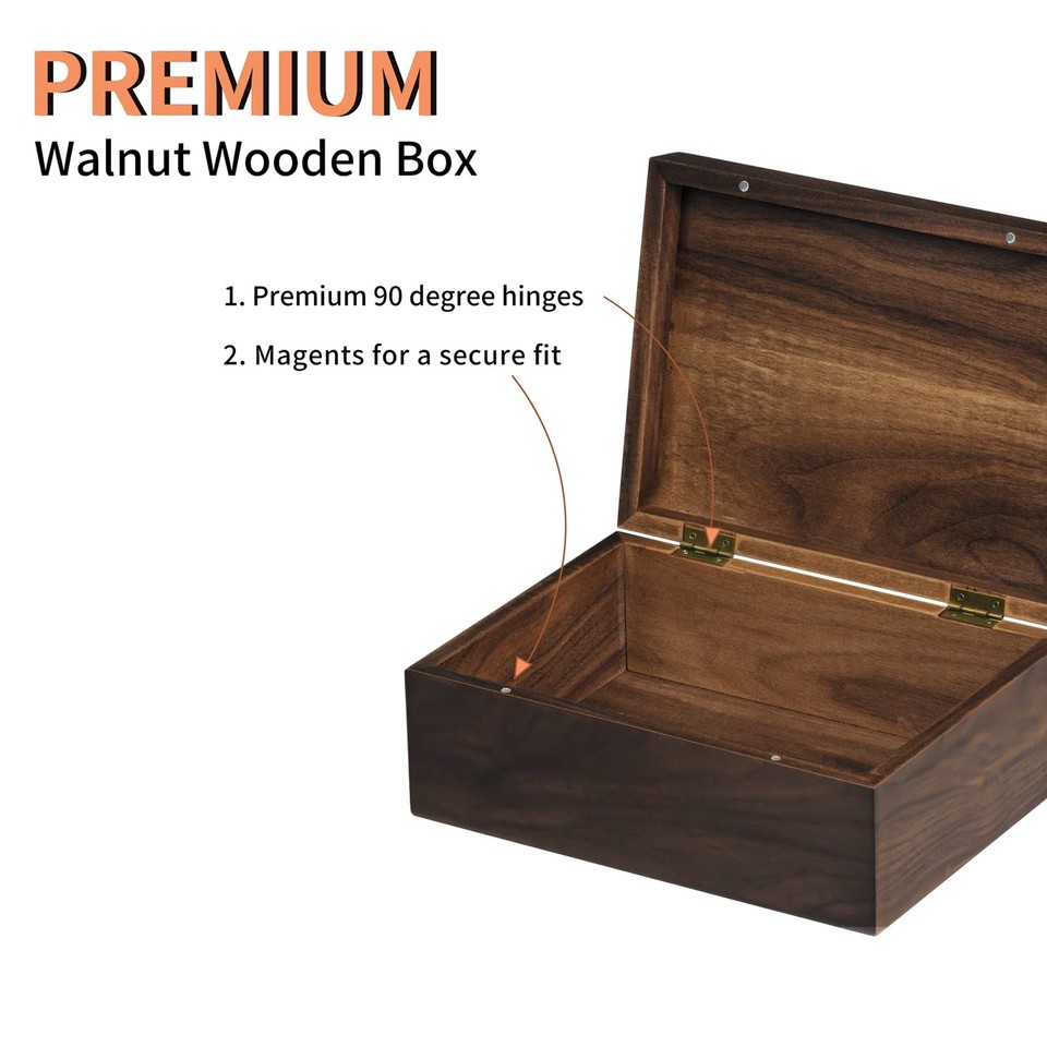Wooden Box With Hinged Lid Wood Storage Box With Lid Wooden Memory ...