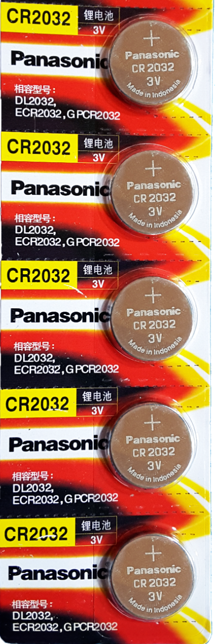 5 pcs Panasonic CR2032, BR2032, DL2032, 3V Lithium Watch Battery. Exp ...