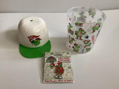 PHILLIES 2024 PHANATIC APRIL SHOWERS PIN ICE CREAM HELMT & DRINKING CUP ...