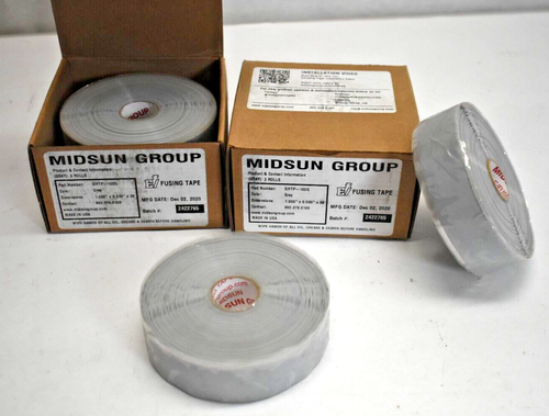 6 Rolls Midsun Electrical Fusing Tape Gray E/FTP-100G 1" x 0.030" x 36 ...
