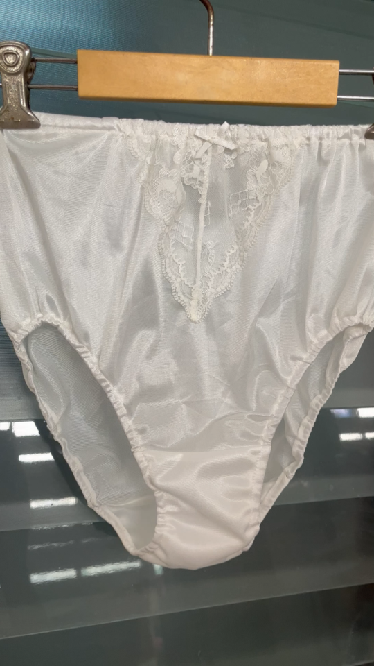 Panties Vintage Nylon Control Briefs Lace Slippery Glossy Sz.10 Hip 45 ...