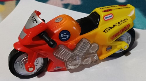 Vintage Little Tikes Rugged Riggz motorcycle toy fat wheels yellow ...