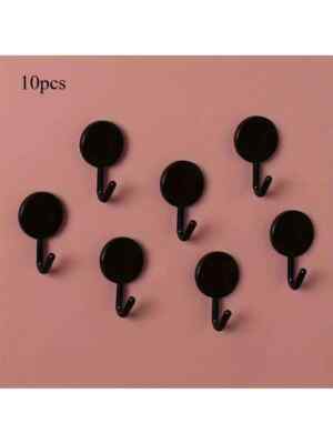 10x Strong Self Adhesive Hooks Set Sticky Stick on Wall Hanger Hole ...