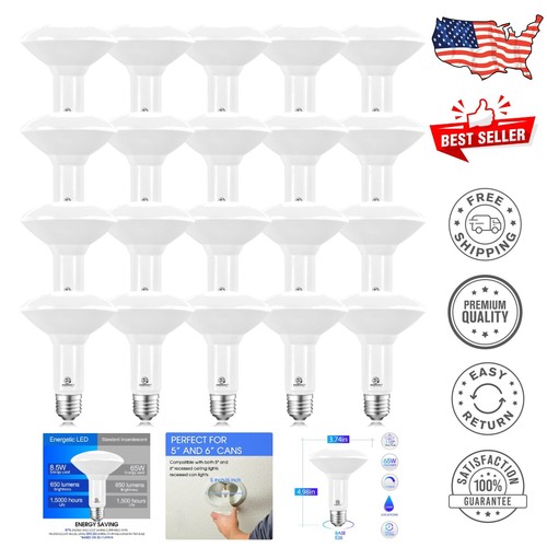 Long-Lasting 20-Pack LED Flood Light Bulbs - 650 Lumen, Instant On ...