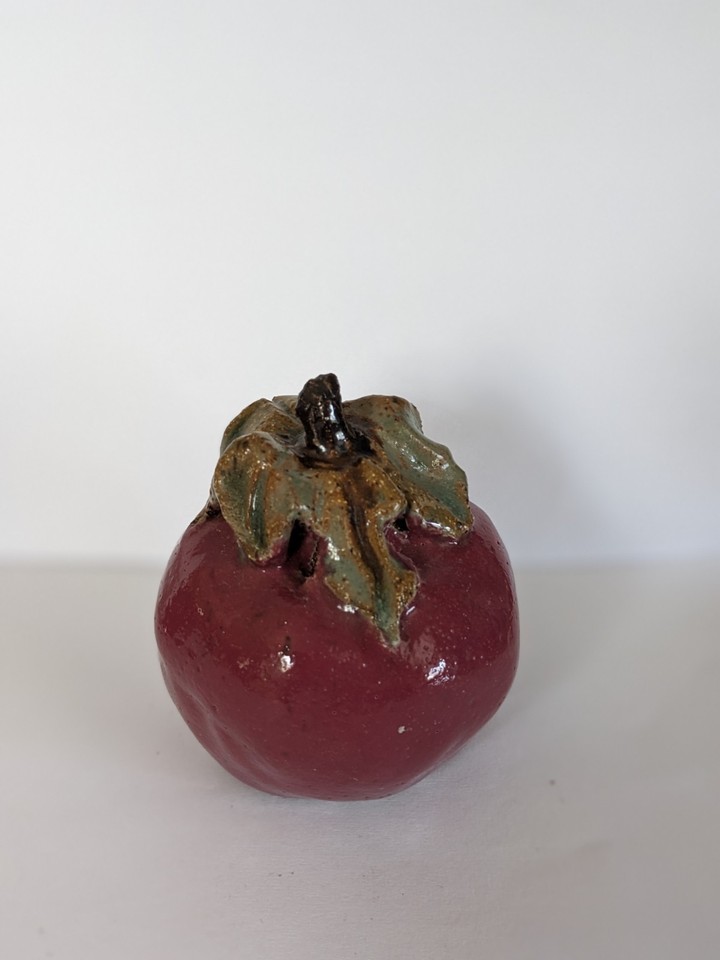 3 Handcrafted Clay Pottery Apples with Stems & Leaves | eBay