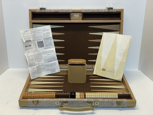 Vintage Aries Of Beverly Hills 16” Mid Century Backgammon Set Unused ...