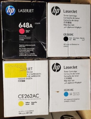 Set 4 Genuine Sealed HP CE260XC CE261AC CE262AC CE263A 649X 648A White ...