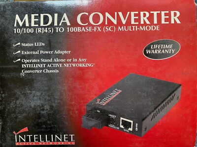 Intellinet 519120 Media Converter,10/100Base-TX to 100Base-FX (SC) 2Km ...