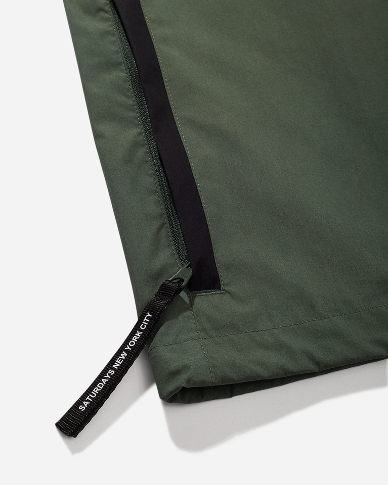 Saturday's NYC Green Kenji Windbreaker Tee Cotton & Nylon Blend T-Shirt ...