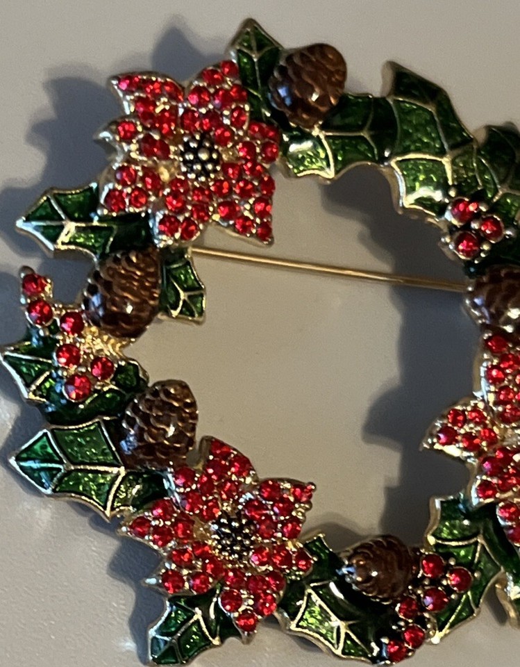 Vintage RARE Napier Wreath Christmas Pin Brooch | eBay